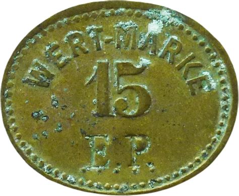 15 Pfennigs (Wert-Marke; Countermarked "E.P.") - Germany (1871-1948 ...