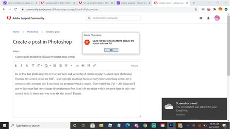 solved i cannot open photoshop because my scratch disks a adobe
