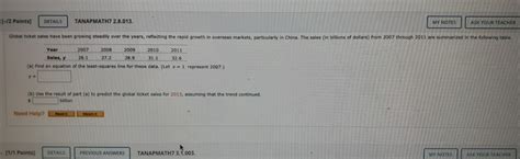 Solved 2 Points] Details Tanapmath7 2 8 013 My Notes Ask