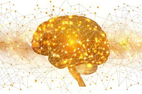 Abstract digital illustration of a brain with glowing nodes and lines symbolizing neural ...
