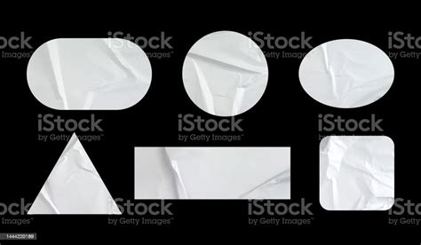 종이 질감을 가진 다양한 모양의 스티커 세트 복고풍 라벨 태그 및 디자인 요소를위한 접착 스티커 스티커에 대한 스톡 사진 및 기타 이미지 Istock