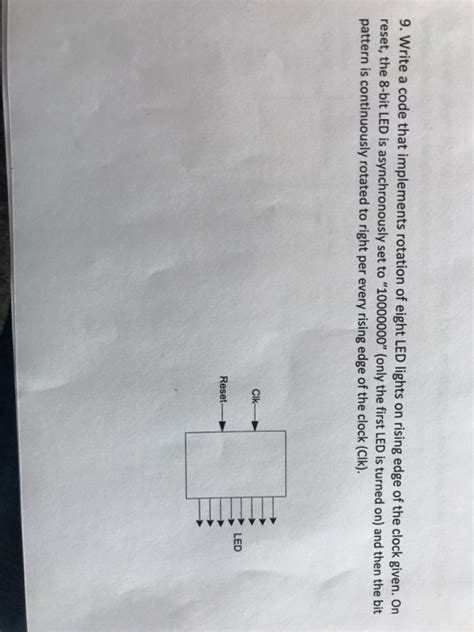 Solved 9 Write A Code That Implements Rotation Of Eight Led