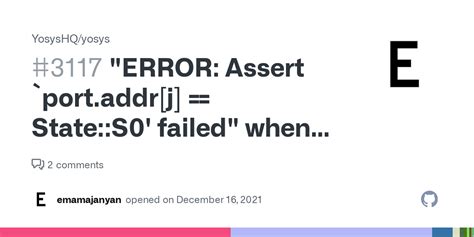 Error Assert `portaddr J States0 Failed When In Verific Mode
