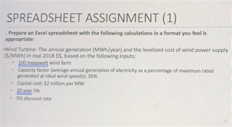 solved spreadsheet assignment 1 prepare an excel