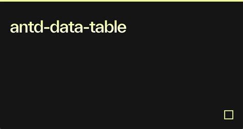 Antd Data Table Codesandbox