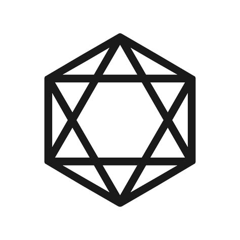 Premium Vector Six Pointed Star With Polygonal Shape Icon Design Template Vector