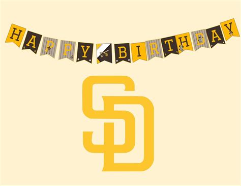 San Diego Padres Boys Canva Birthday Banner Template Etsy