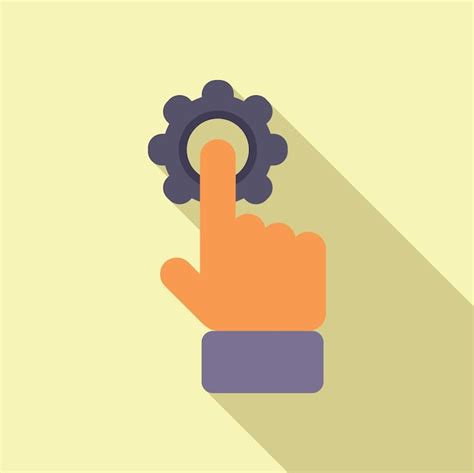 Premium Vector Touch Gear Button Icon Flat Vector Audience Seo