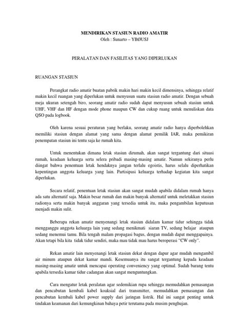 Cara Membuat Stasiun Amatir Radio Pdf