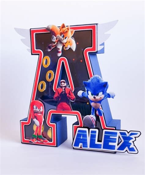Letra 3d Sonic 🎮💙 Fiesta De Sonic Fiestas De Cumpleaños De Sonic