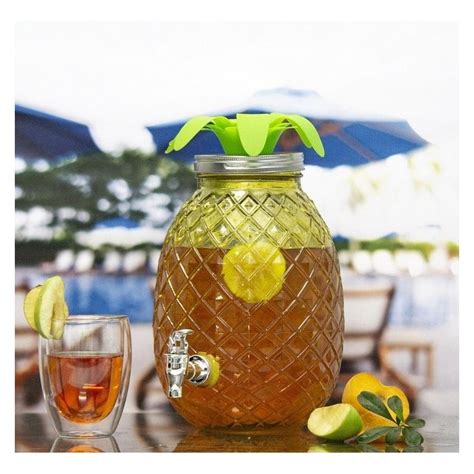 литров буркан с канелка за домашна лимонада с форма на голям ананас