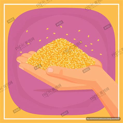 Ai创作图手捧玉米粒 手工锅巴制作插图 谷物杂粮插画 炒芝麻插画 节约粮食插画 黄豆卡通插画 小黄米插画 大黄米插画 高粱米插画 搓鱼子插画 手捧粮食 花椒锅巴插画 炒板粟插画 节约粮食插画