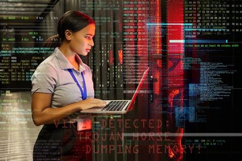 Premium Photo Virus Code Laptop Or Server Room In 3d It Engineering