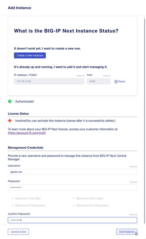 Getting Started With Big Ip Next Adding Instances To Central Manager
