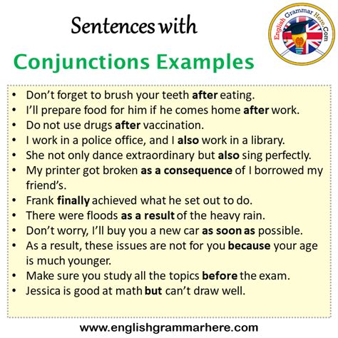 Conjunctions Examples In A Sentence In English Archives English Grammar Here
