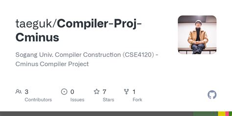 GitHub Taeguk Compiler Proj Cminus Sogang Univ Compiler Construction CSE4120 Cminus