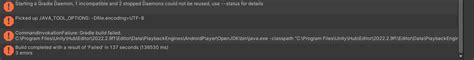 errors when building android project unity engine unity discussions