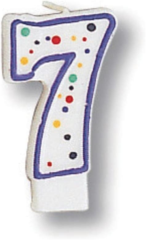 Club Pack Of 12 White Polka Dot Numeral 7 With Purple