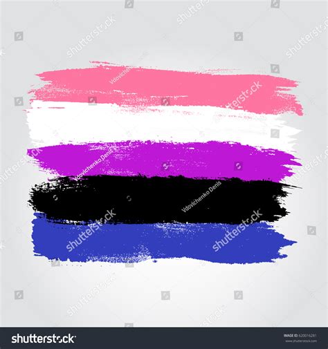 Vektor Stok Gender Fluidity Pride Flag Form Brush Tanpa Royalti