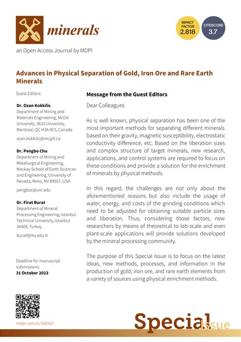 Pdf Message From The Guest Editors Special Issue