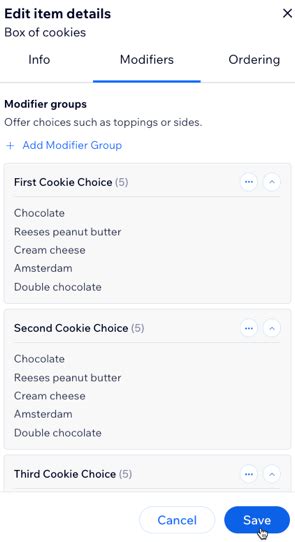 Wix Restaurants Request Selecting The Same Modifier More Than Once