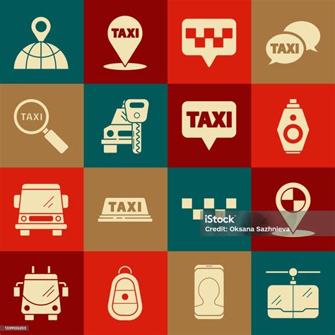 케이블카 택시 자동차 키 리모컨 렌탈 돋보기 및 전 세계 위치와 아이콘이 있는 지도 포인터를 설정합니다 벡터 검색에 대한 스톡 벡터 아트 및 기타 이미지 Istock