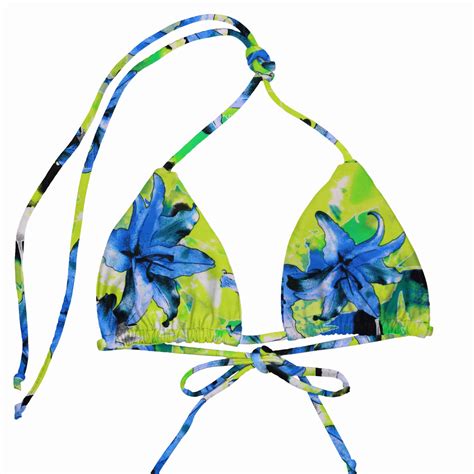 Seamless Triangle Top Neon Hibiscus Yasmin Swimwear