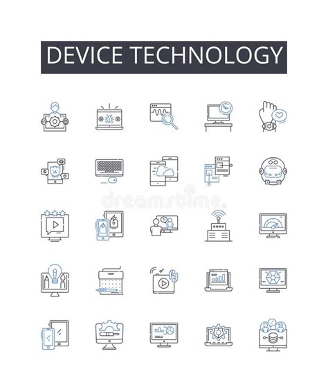 Device Technology Line Icons Collection Communication Nerk Information Technology