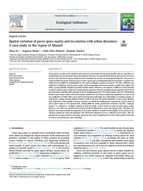 Pdf Spatial Variation Of Green Space Equity And Its Relation With