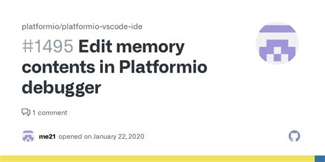Edit Memory Contents In Platformio Debugger · Issue 1495 · Platformio