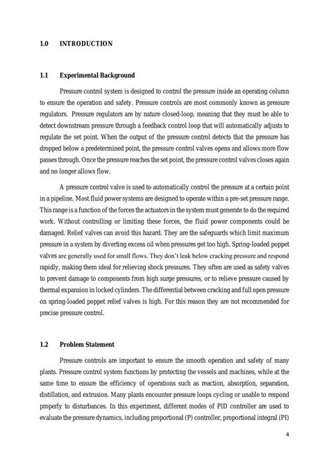 Experiment 2 Pressure Control Pilot Plant Lab Report Sktk 4751 Process Control Laboratory