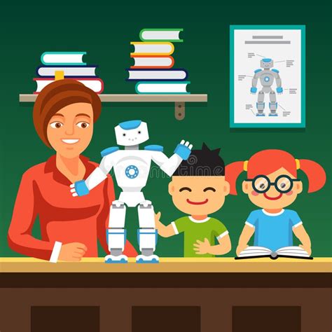 Green Teacher Robot Stock Illustration Illustration Of Artwork 6228881