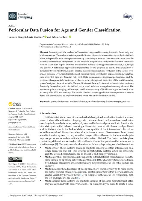 Pdf Periocular Data Fusion For Age And Gender Classification