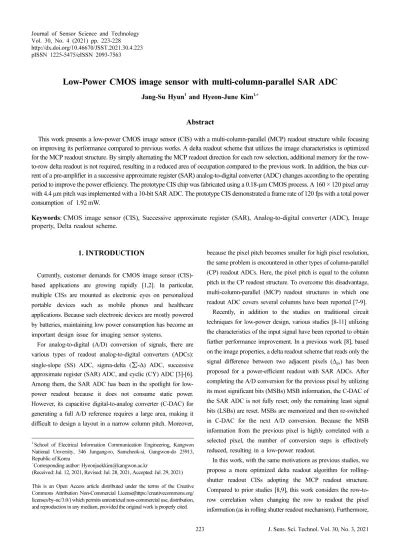 Low Power Cmos Image Sensor With Multi Column Parallel Sar Adc