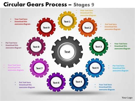 PowerPoint Slidelayout Marketing Circular Gears Ppt Layouts