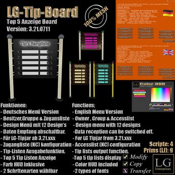 Second Life Marketplace - LG-Tip Board