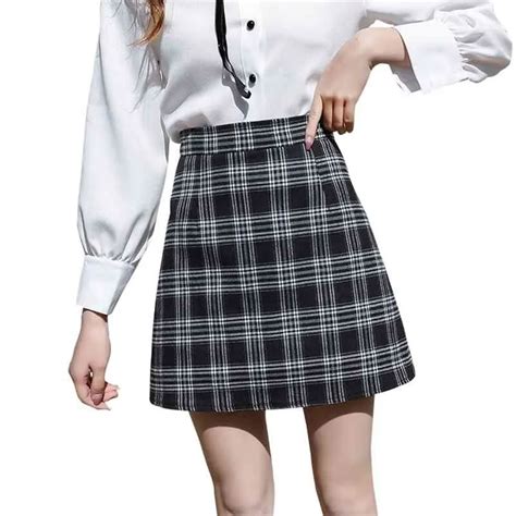 Brand Spring Womens High Waist Plaid Mini Skirts From Bai02 1013