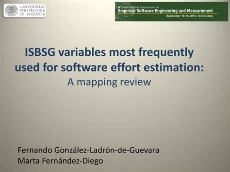 166 Isbsg Variables Most Frequently Used For Software Effort Estimation A Mapping Review Pdf