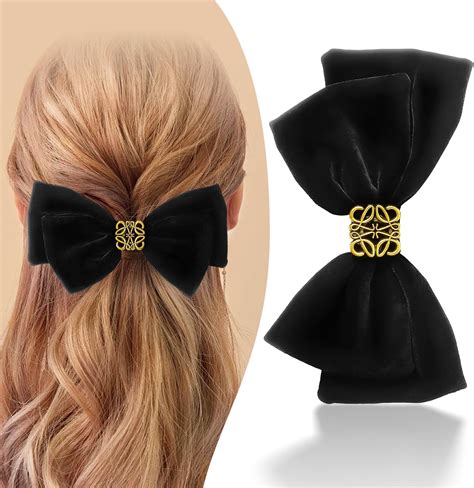 2 Pieces Hair Bow Barrettes For Women Resin Black And White