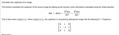 Python What Is The Kernel Used In Opencv Cv2laplacian Function