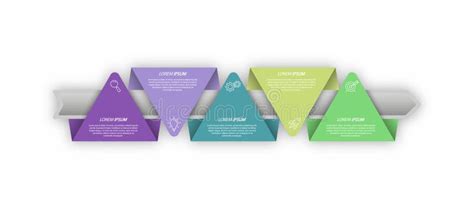 Infographics 5 Stages Of Development Marketing Workflow Or Plan Stock Vector Illustration