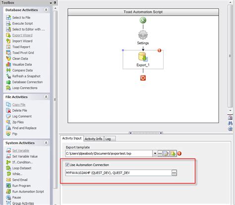 toad data point automation series blog 6 using the export wizard