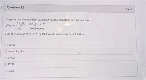 Solved Question Pts A Suppose That The A Random Chegg