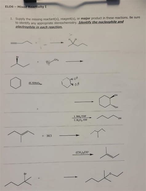 Solved 1. Supply the missing reactant(s), reagent(s), or | Chegg.com