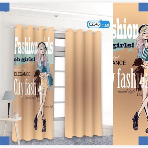 خرید و قیمت پرده اتاق خواب آماده نصب طرح دخترانه اسپرت کد 2160 از غرفه