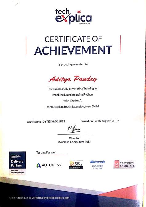 Aditya Pandey On Linkedin Certificate For Machine Learning Using Python Course Completion From