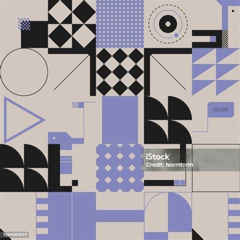 추상 벡터 기하학적 디자인으로 만든 잔인한 예술 미학 패턴 그래픽 바우하우스에 대한 스톡 벡터 아트 및 기타 이미지