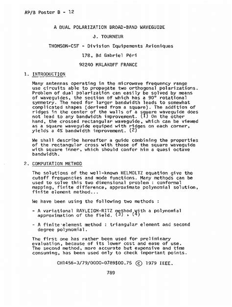 A Dual Polarization Broad Band Waveguide Ieee Conference Publication Ieee Xplore