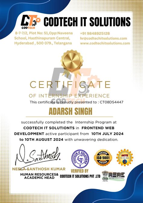 Adarsh Singh On Linkedin Internship Frontenddevelopment