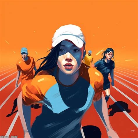 Premium Ai Image Illustration Of Runner Athlete Generative Ai